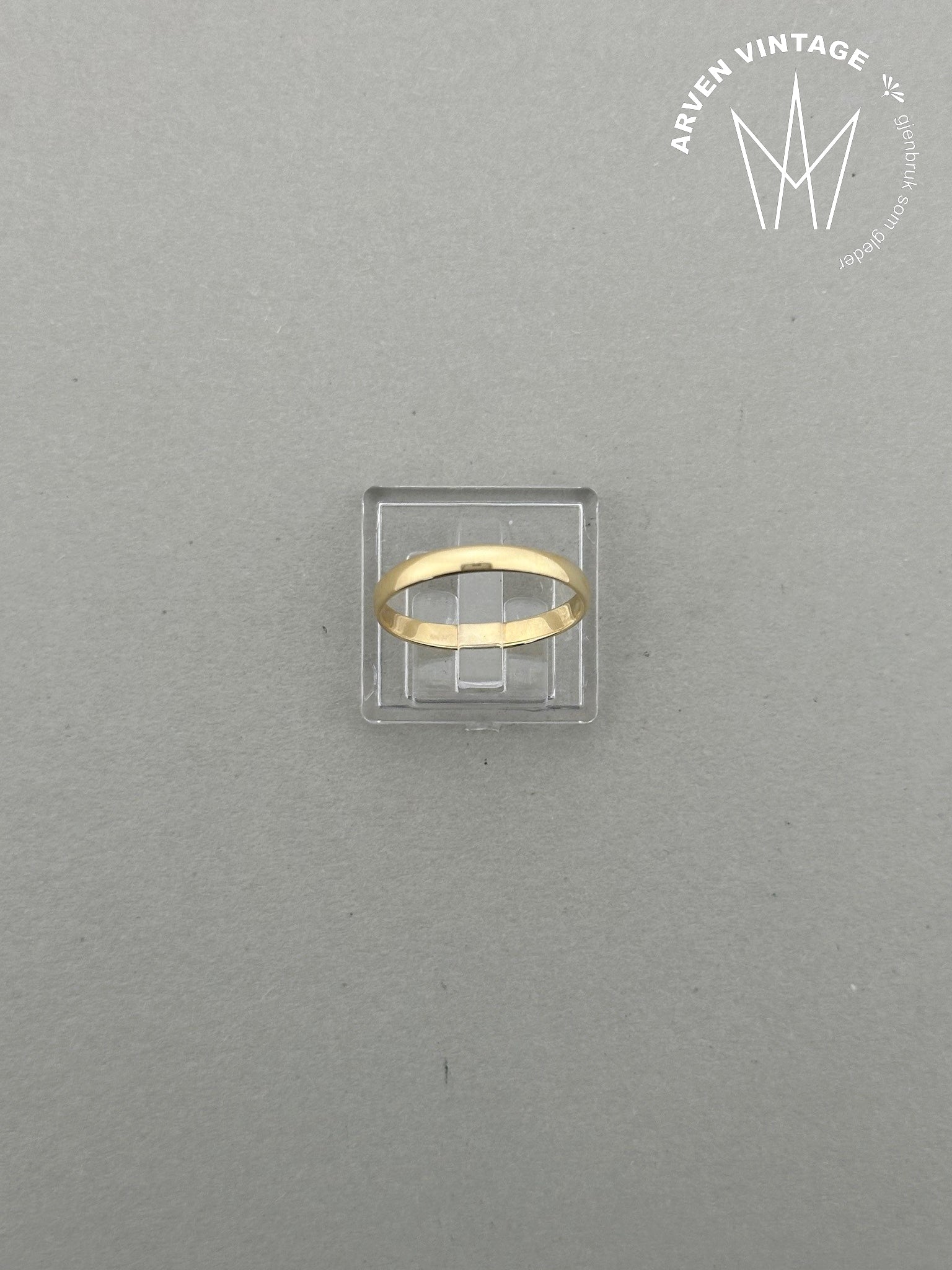 Vintage glatt ring gult gull str 52 – Arven