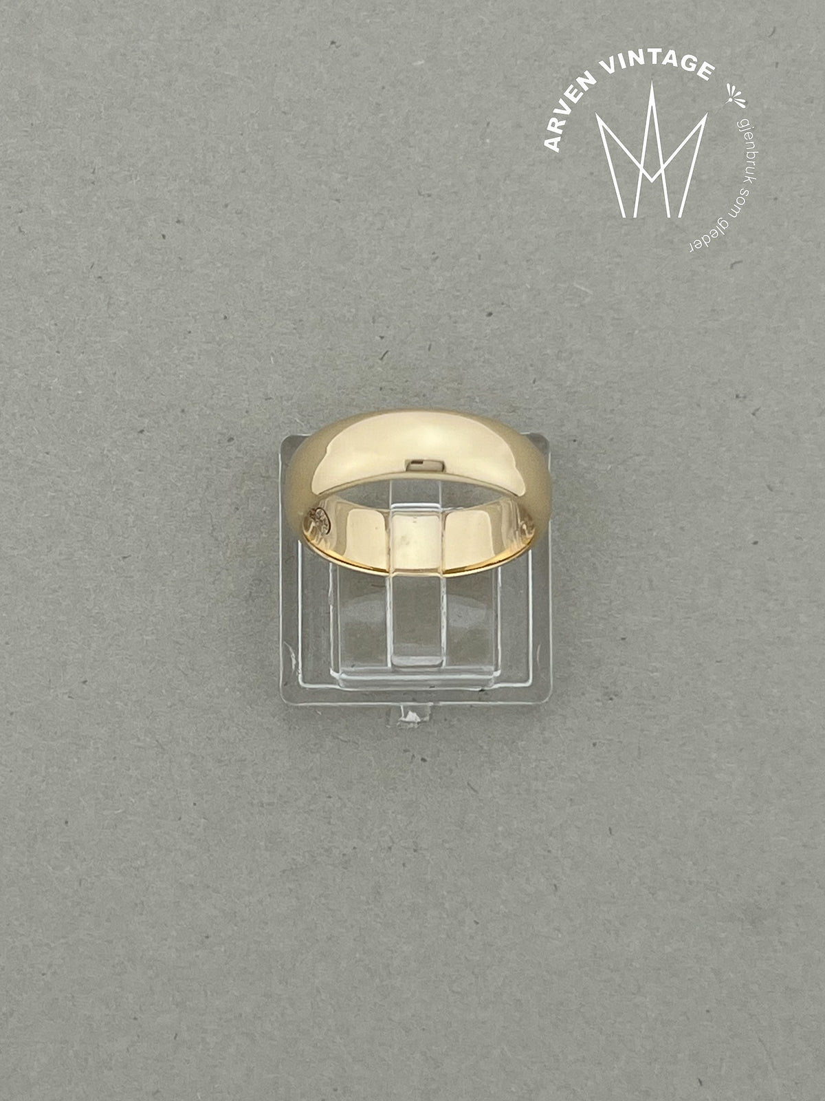 Vintage glatt ring gult gull 53