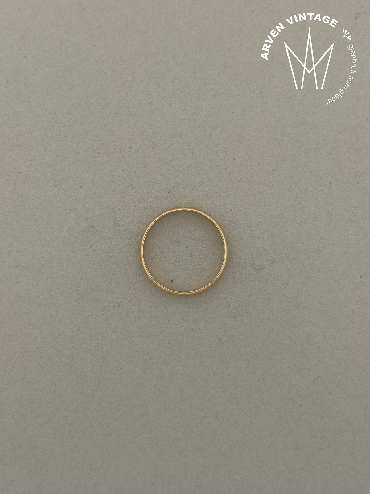 Vintage glatt ring gult gull str70