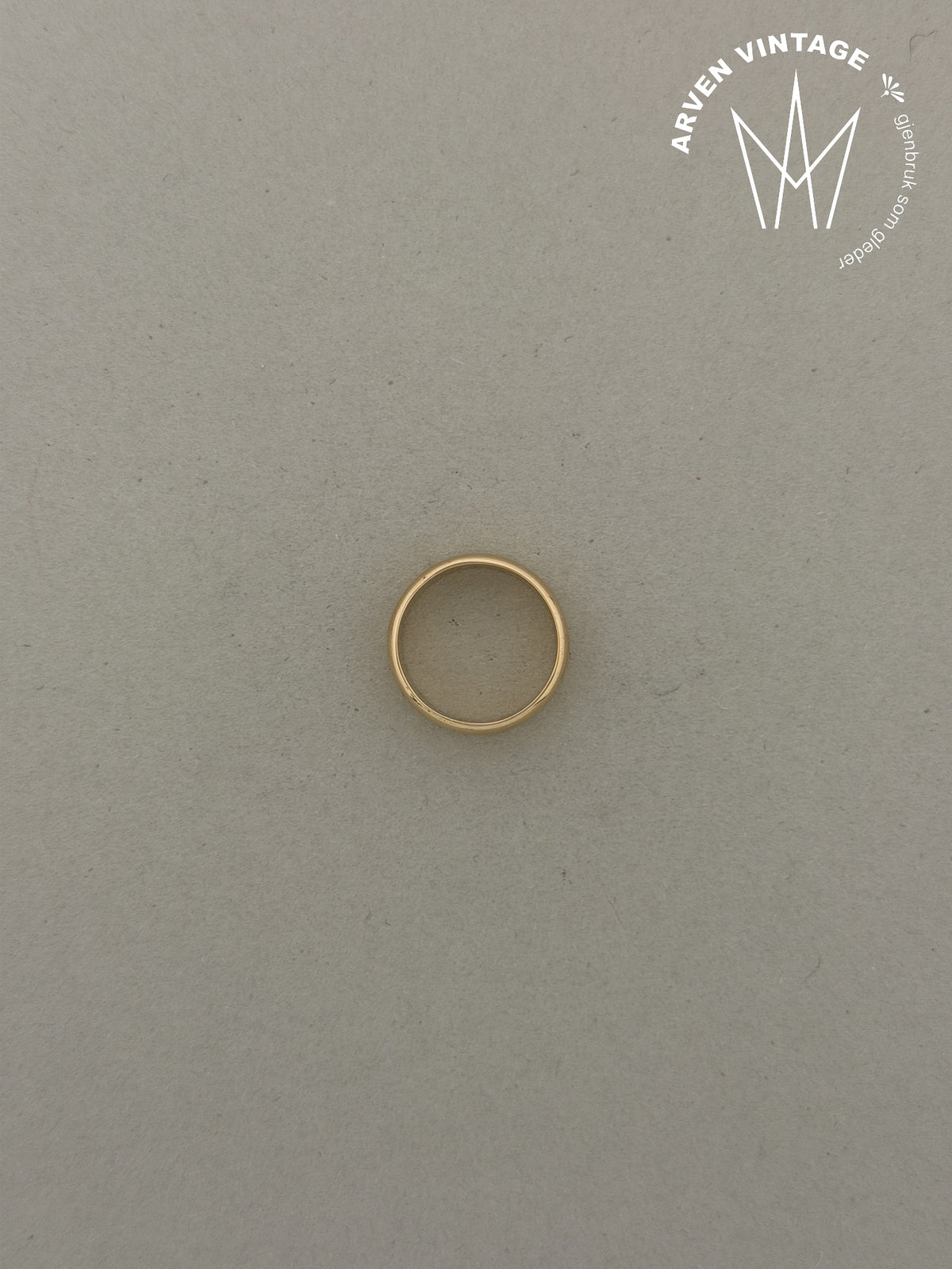 Vintage glatt ring gult gull str52